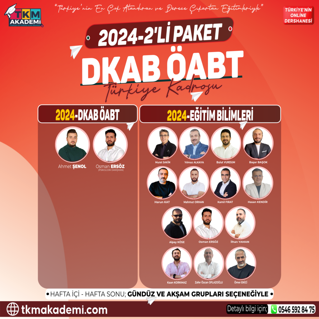 2024 Din Kültürü Öğretmenliği – TKM Akademi