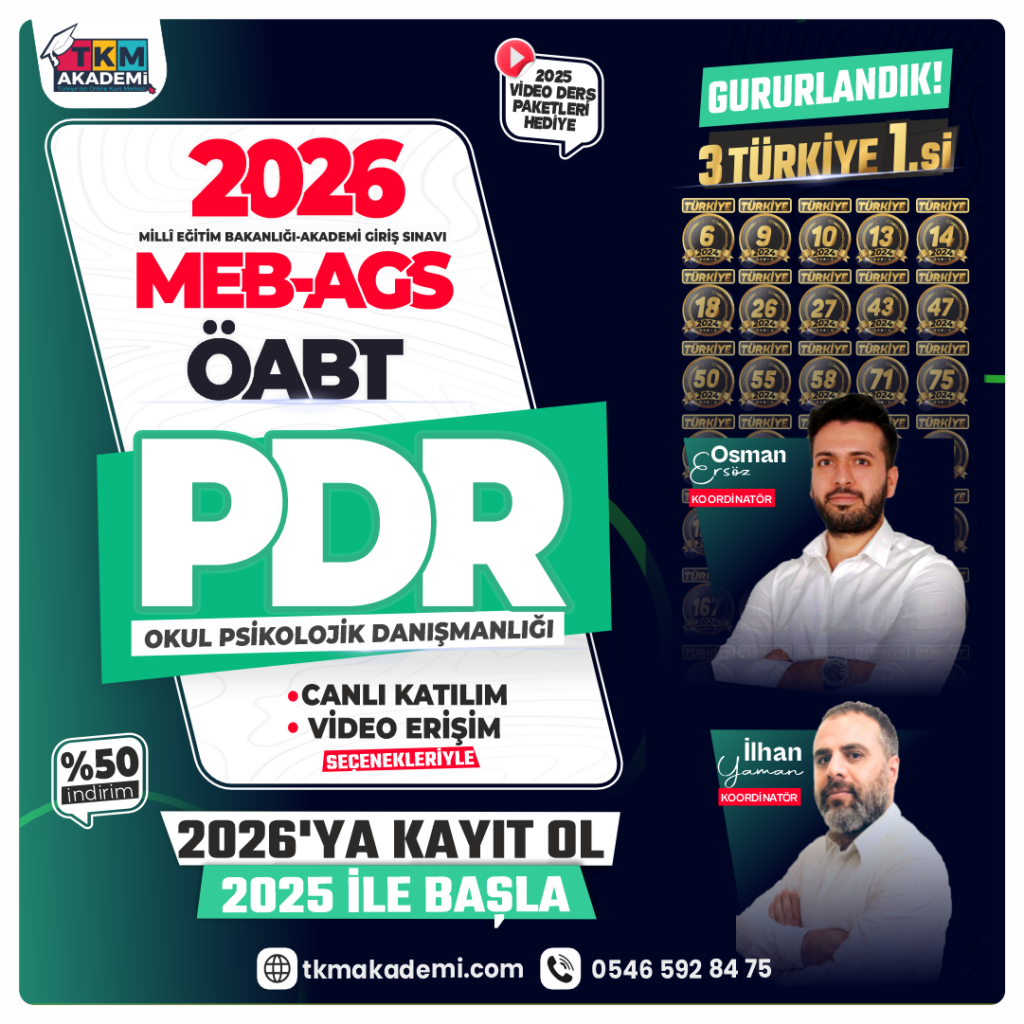 2026 PDR ÖABT Paketi (3 Kitaplı) – TKM Akademi
